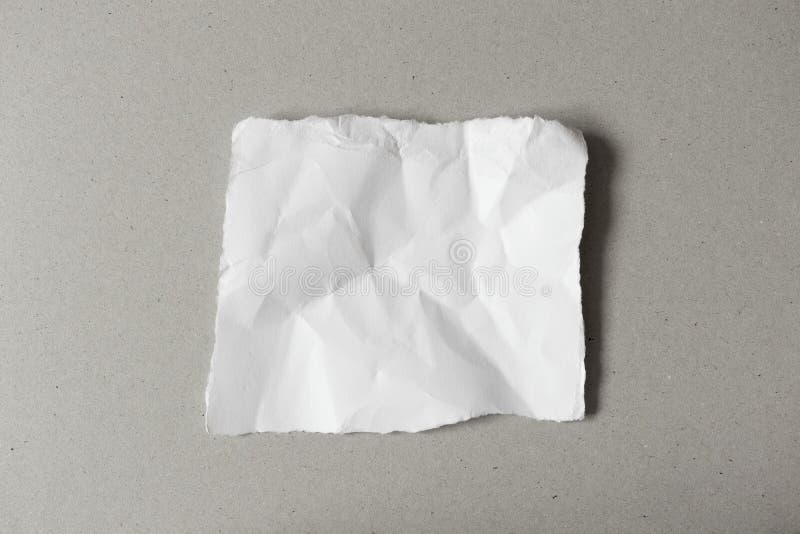 White Ripped Note, Blank of Torn Crumpled Paper on Gray Stock Photo ...