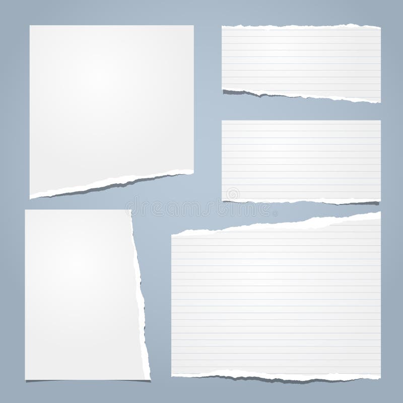 White Ripped Notebook Paper, Torn Lined Note Paper for Text or Message ...
