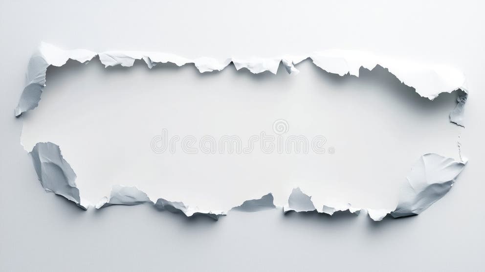 White Ripped Paper Creating a Horizontal Empty Space Stock Photo ...