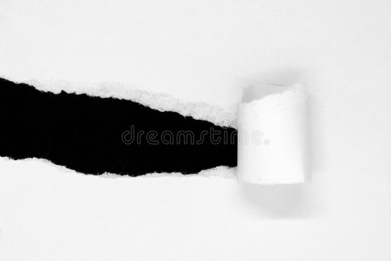 White Ripped Paper Isolated on Black Background Stock Image - Image of ...