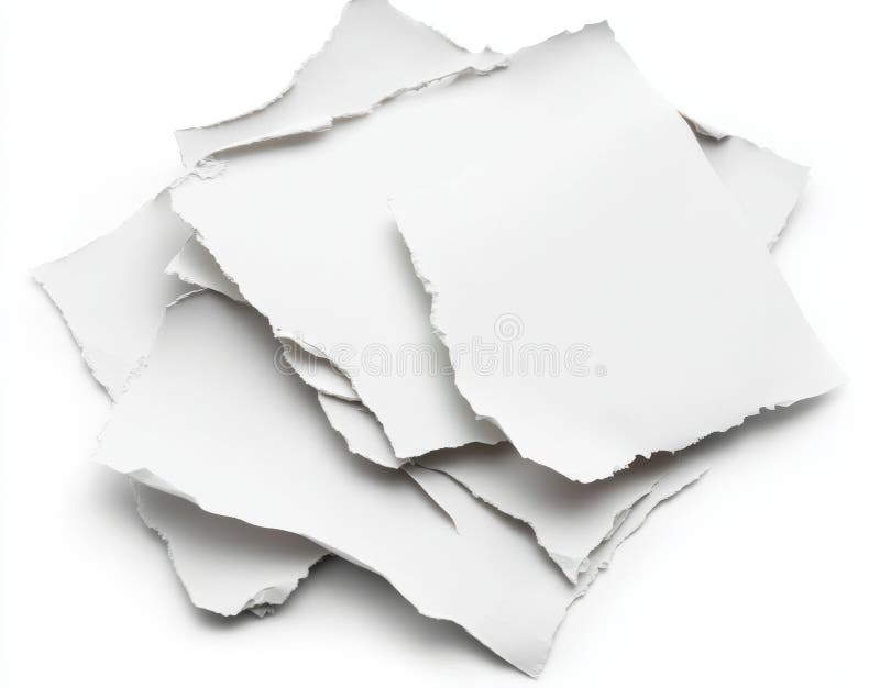 White Ripped Paper Pieces, Isolated on a Transparent Image Background ...
