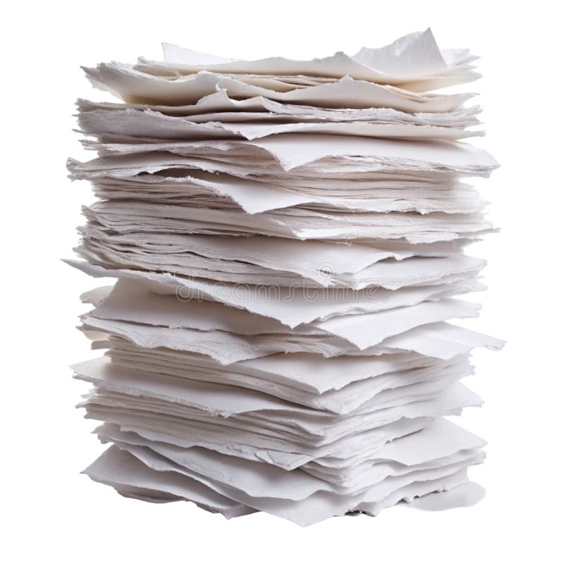 White Ripped Paper Strips Isolated on White Background Stock ...