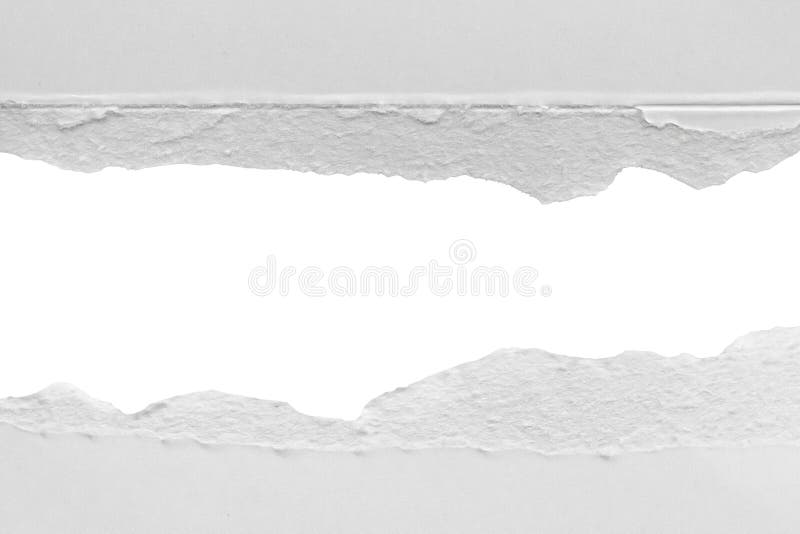 White Ripped Paper Torn Edges Strips Isolated on White Background Stock ...