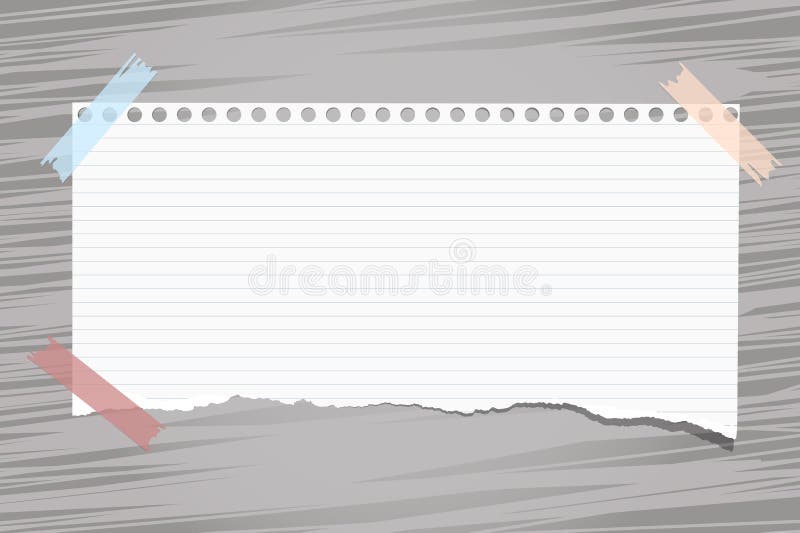 White Ripped Ruled Note, Notebook, Copy Book Paper Sheets Stuck with ...