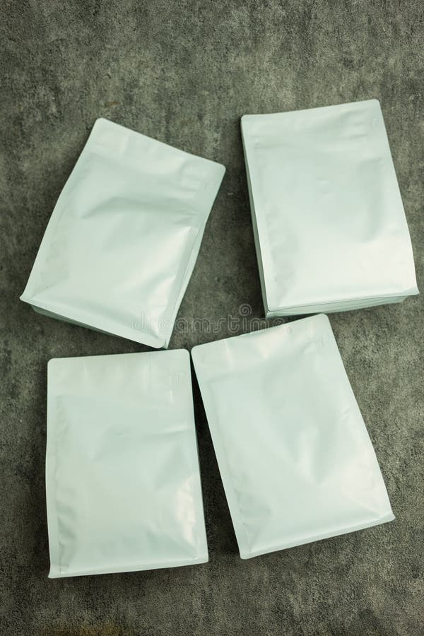 White Roasted Coffee Beans Envelope Stock Image - Image of shop, seed ...