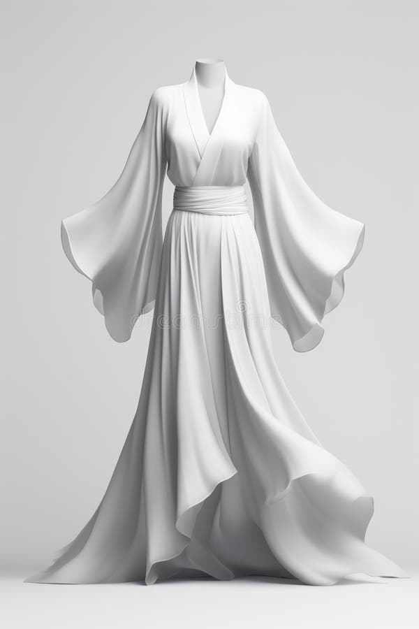 A White Robe on a Mannequin Stand. Stock Illustration - Illustration of ...