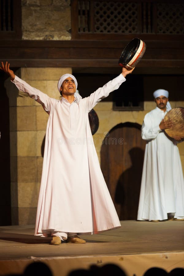 White Robe Sufi Dancer Raised Arms Cairo Editorial Photo - Image of ...