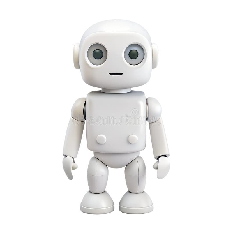 White Robot. Artificial Intelligence. 3d Chat Bot Isolated on White ...