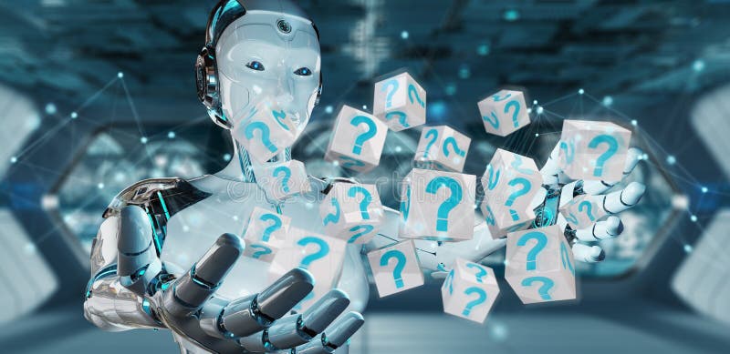 White Robot Question Mark Stock Illustrations – 395 White Robot ...