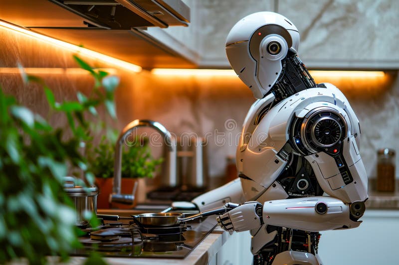 Robot Cooking Food Kitchen Home Automation Generative Ai Stock Photos ... Robot Cooking Food Kitchen Home Automation Generative Ai Stock Photos ...