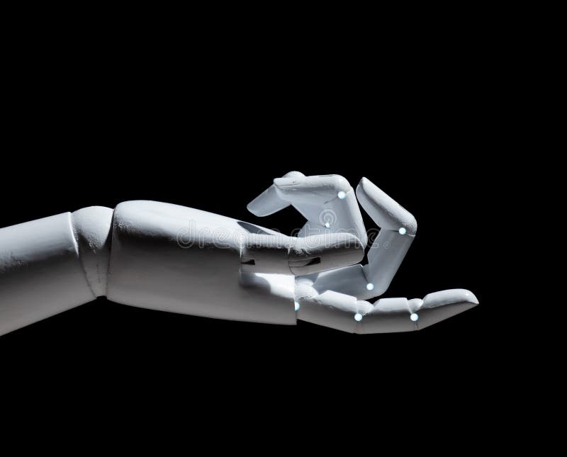 White Robot Hand Finger Point Stock Photo - Image of humanoid ...
