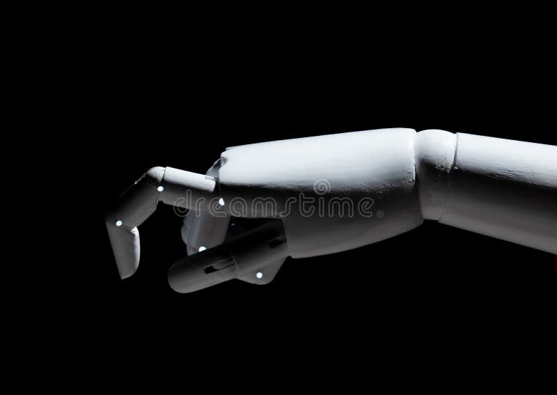 White Robot Hand Finger Point Stock Image - Image of black, humanoid ...
