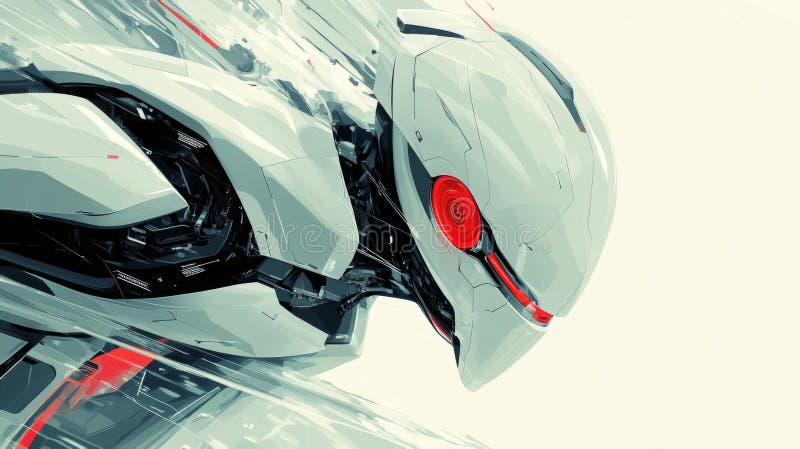 White Robot in Motion, Digital Art Illustration Stock Illustration ...