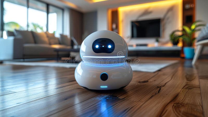 White Robot Walking Down City Street Stock Photo - Image of robot, city ...