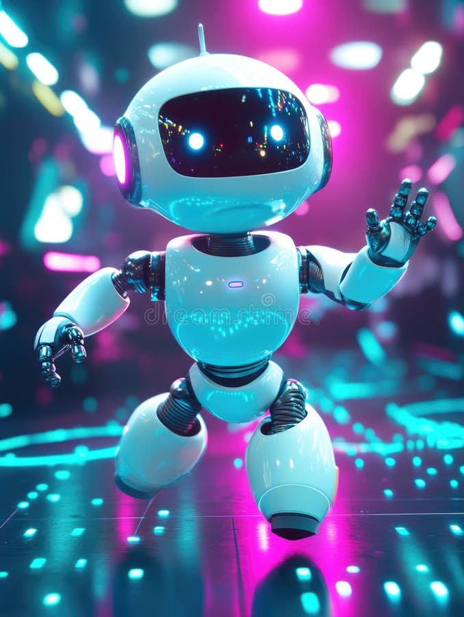 White Robot Standing on Table Stock Image - Image of sleek ...