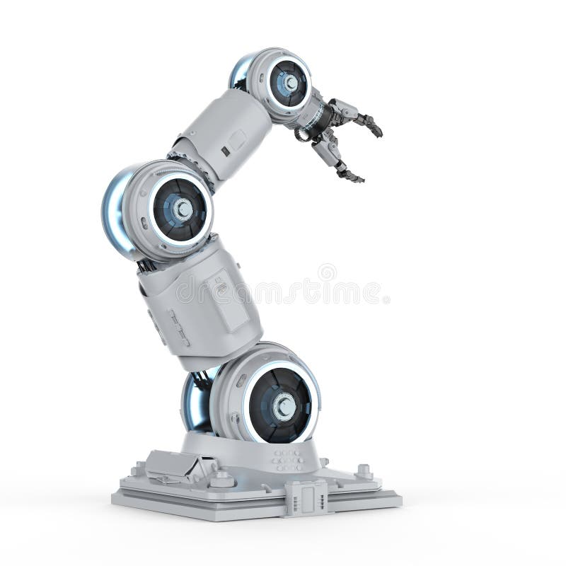 White robotic arm stock illustration. Illustration of electronic ...