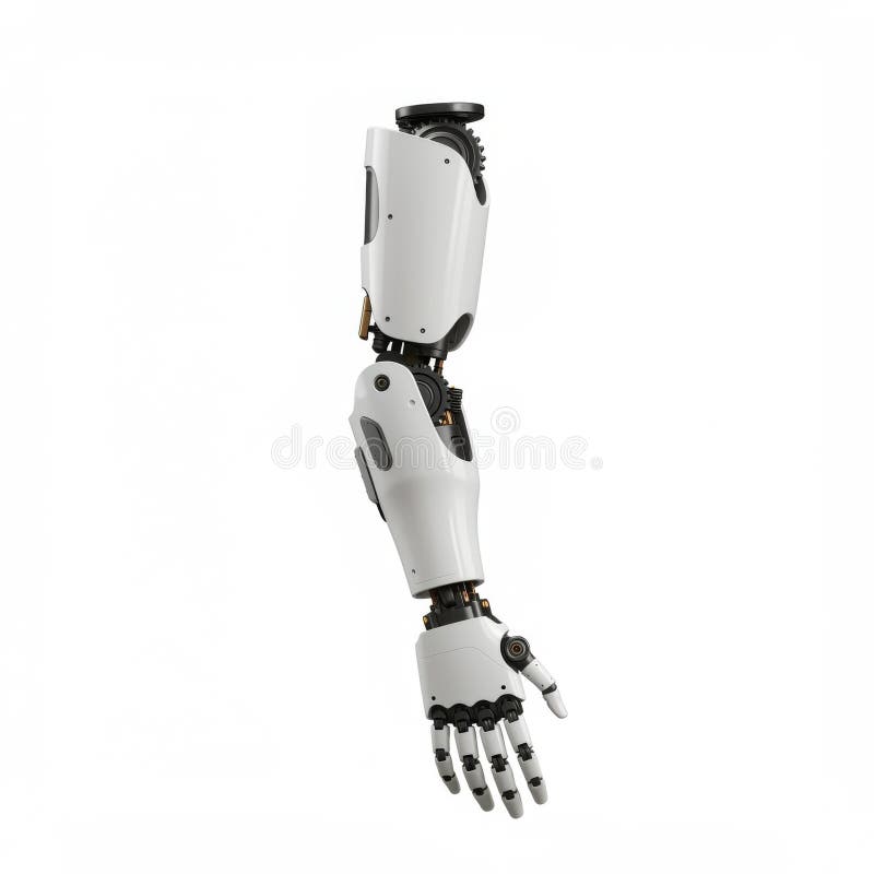 White Robotic Arm Orange Joints Stock Photos - Free & Royalty-Free ...