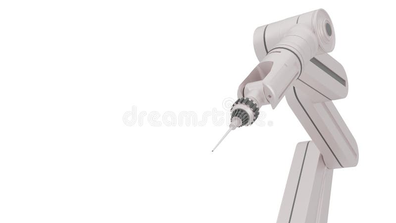 White Robotic Arms with Blank Space on White Background, 3d Rendering ... White Robotic Arms with Blank Space on White Background, 3d Rendering ...