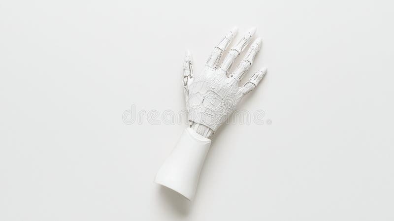 White Robotic Hand with Intricate Design. Stock Image - Image of ...