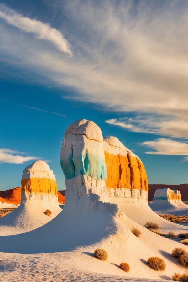 White Rock Formations in a Desert Landscape. Stock Photo - Image of ...