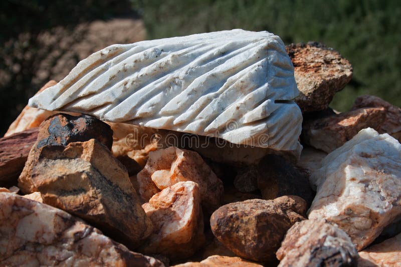 White rock with grooves stock image. Image of daytime - 97421283