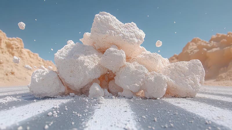 White Rock Pile Crumble Desert Stock Image - Image of grains, aggregate ...