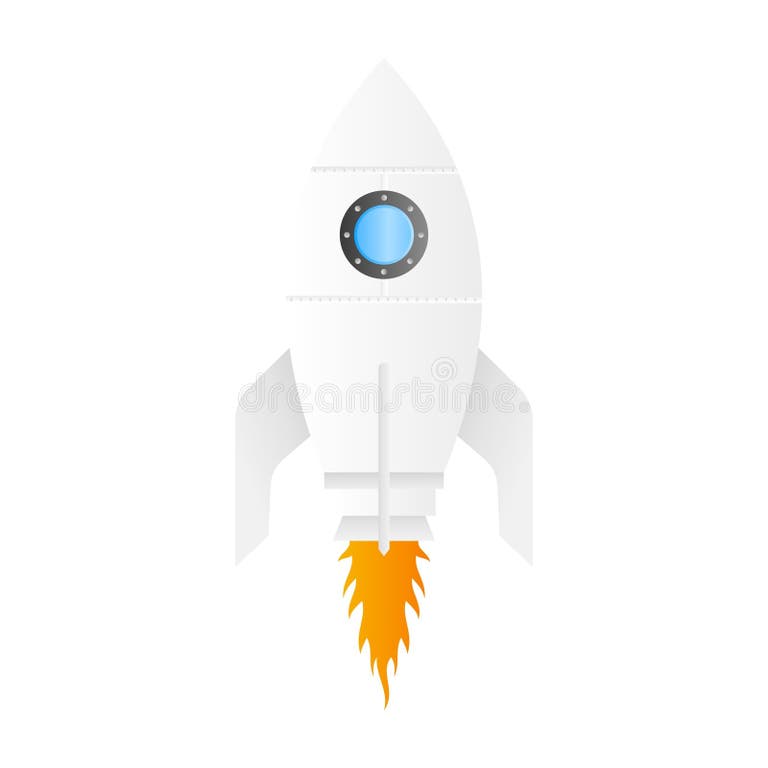 White Rocket Launch Vector stock illustration. Illustration of ship ...