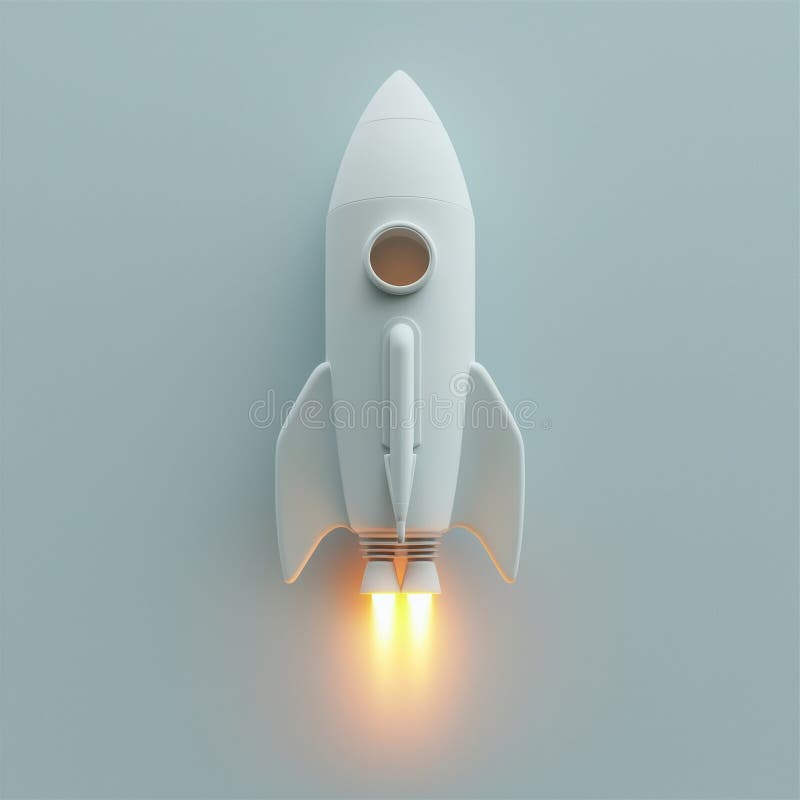 White Rocket Launch stock illustration. Illustration of graphic - 334828362