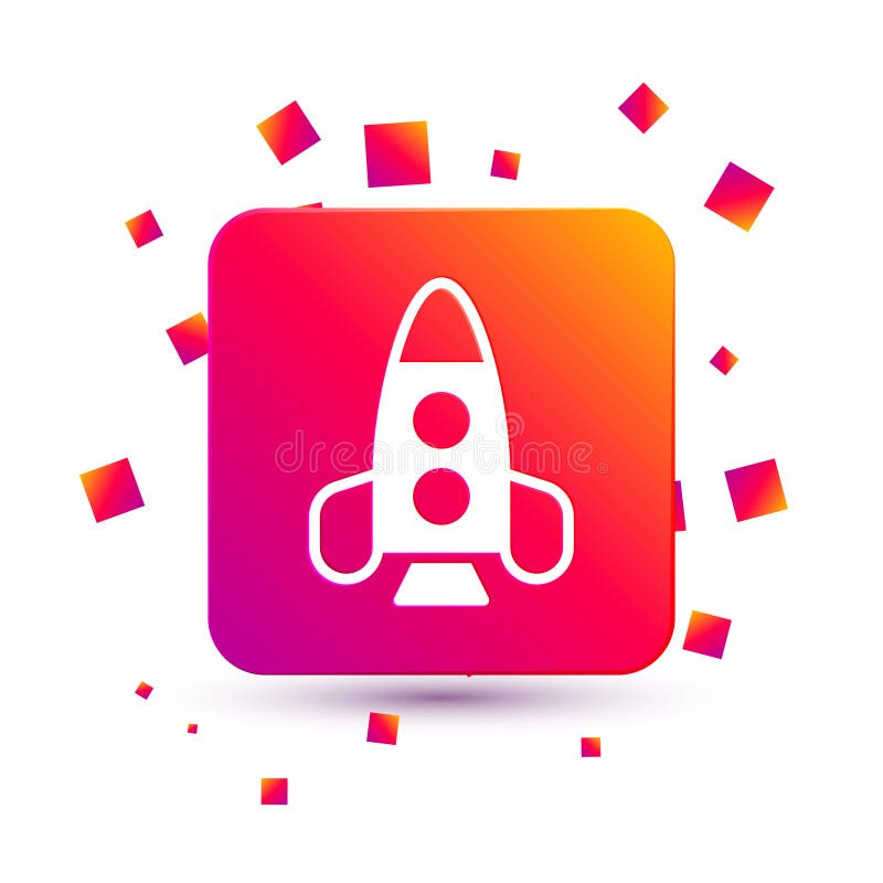White Rocket Ship Toy Icon Isolated on White Background. Space Travel ...