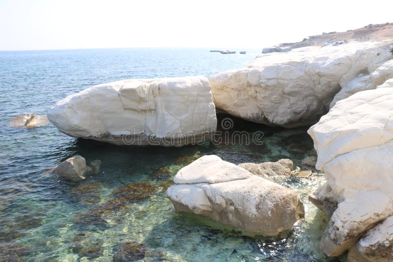 White Rocks in Beautiful Cyprus Stock Photo - Image of nature, colors ...