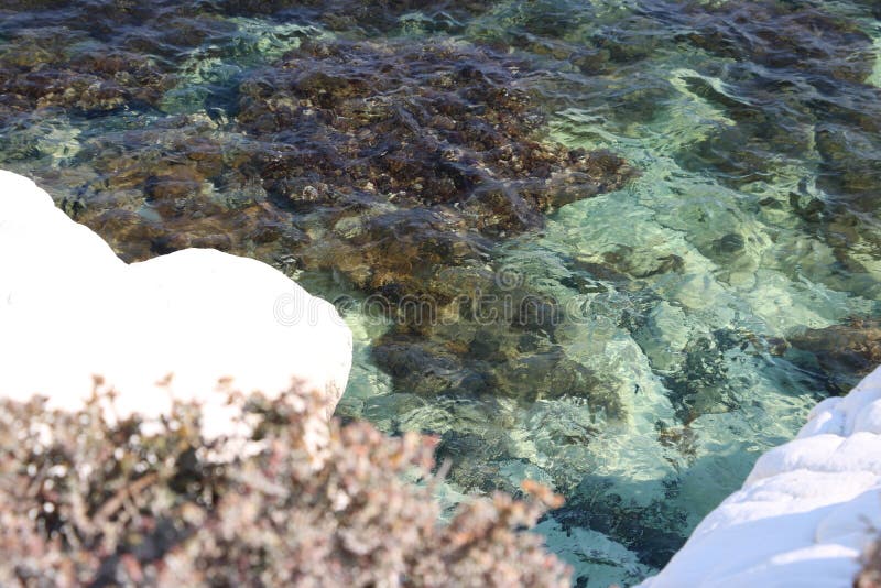 White Rocks in Beautiful Cyprus Stock Photo - Image of white, water ...