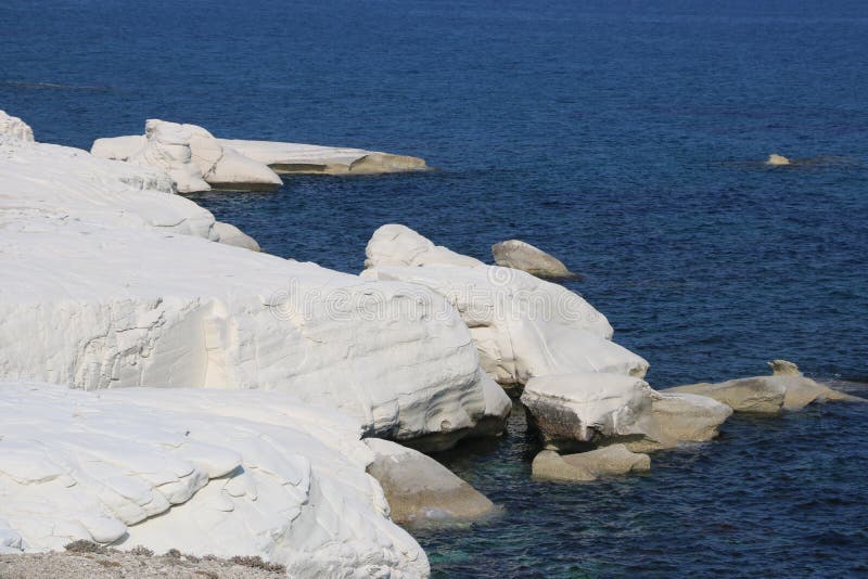 White Rocks in Beautiful Cyprus Stock Photo - Image of colors, white ...