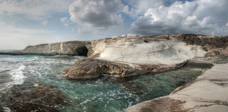 White Rocks at Governon S Beach Near Limasol, Cyprus Stock Photo ...