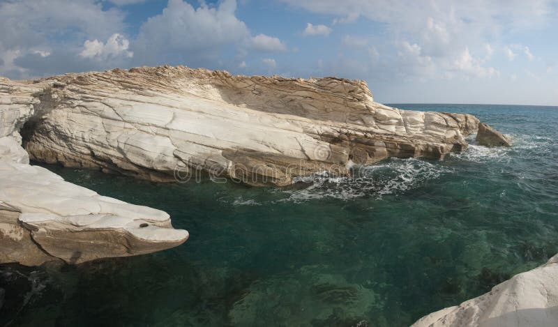 White Rocks at Governon S Beach Near Limasol, Cyprus Stock Image ...