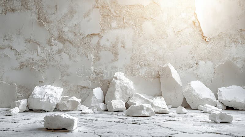 Minimalist White Landscape Scattered Rocks Stock Photos - Free ...