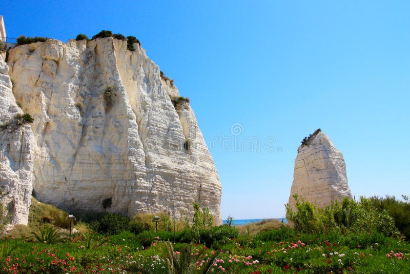 White Rocks at Vieste, Italy Stock Photo - Image of tourism, scenery ...