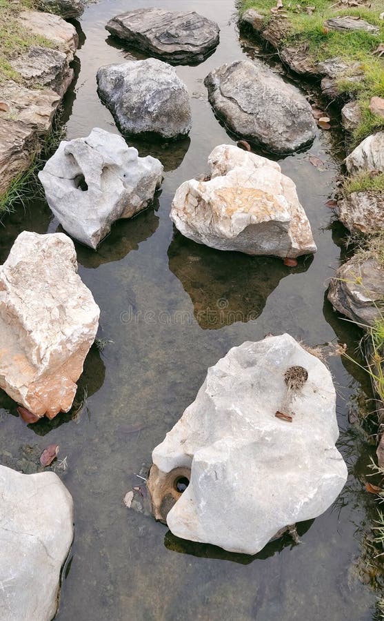 White Rocks in the Waterfall Stock Photo - Image of rocks, nature ...