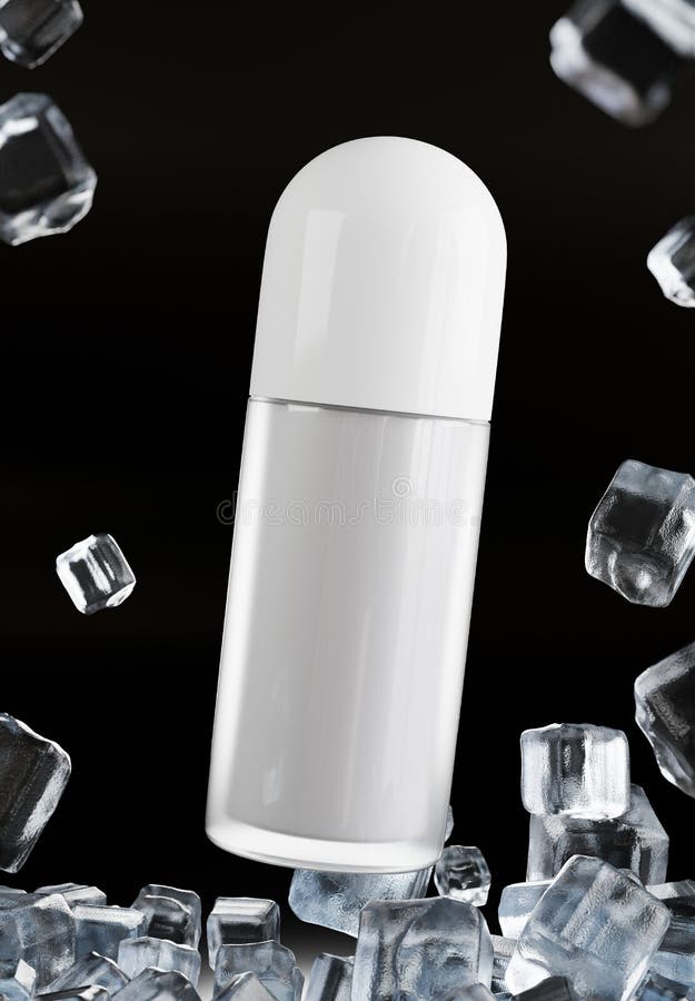 White Roll-on Deodorant with Cold Ice Stock Illustration - Illustration ...