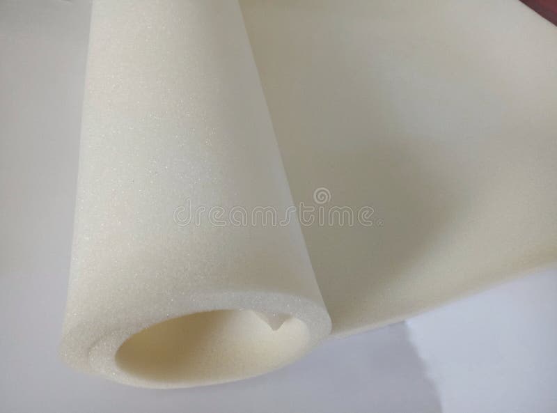 White Roll Open Foam Sponge. Plain Surface of the Rolled Sheet Stock ...