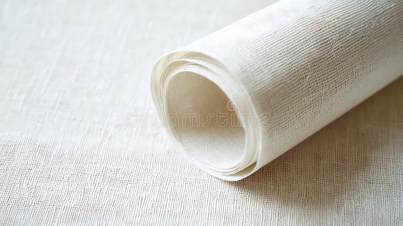 A White Roll of Paper is Shown with a White Background Stock Image ...