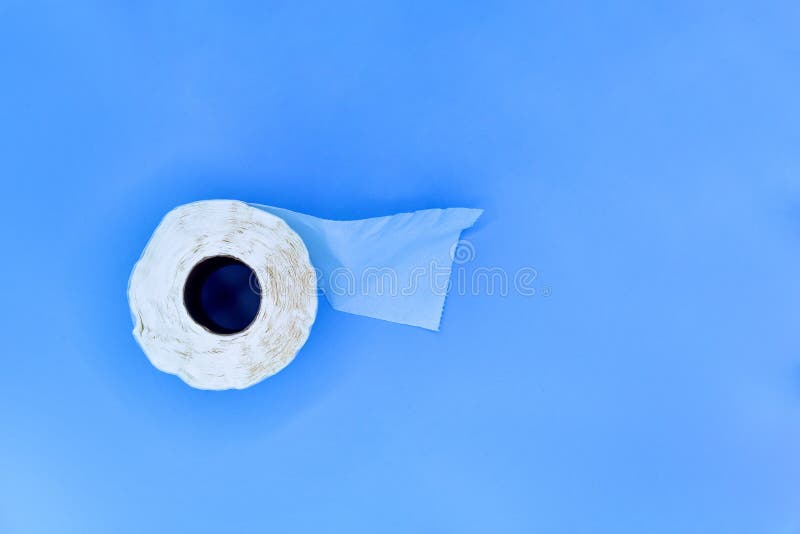 White Roll Tissue Paper on Blue Background Texture Stock Image - Image ...