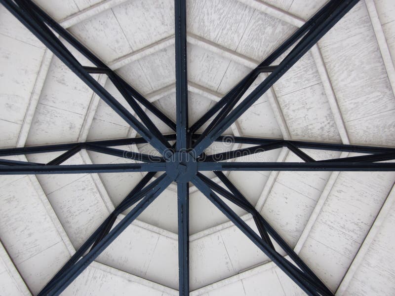 White Roof with Black Rafters Stock Photo - Image of music, pattern ...