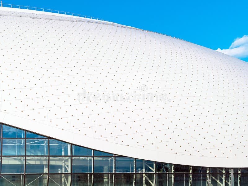 White Roof of Futuristic Building Stock Photo - Image of construction ...