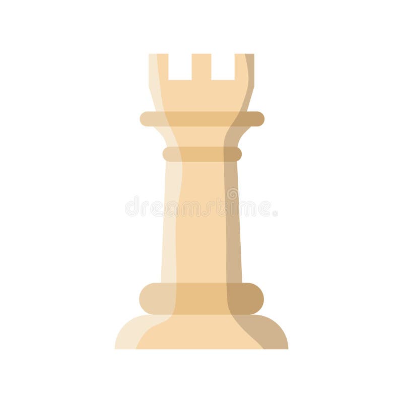 White Rook Chess Piece Flat Style Icon Stock Vector - Illustration of ...