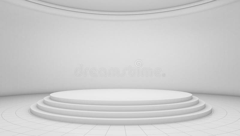 White Room Background, Circle Stage Platform Stock Illustration ...