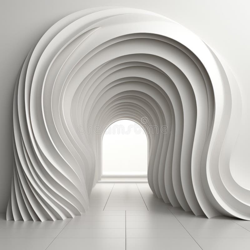 A White Room with a Curved Wall and Floor. Stock Illustration ...