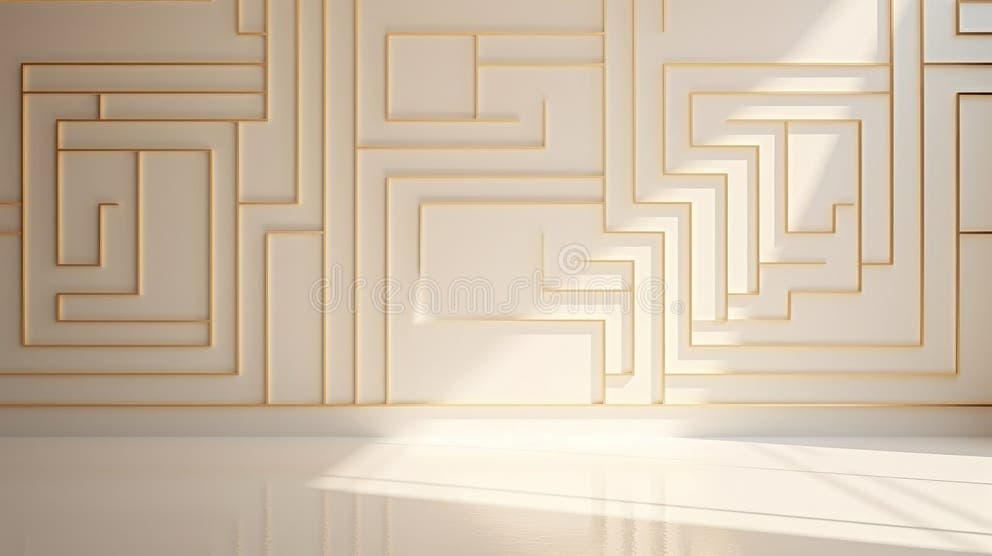 White Room with a Maze on the Wall Stock Image - Image of success ...