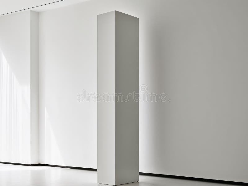 A White Room with a White Wall and a White Pillar. Stock Photo - Image ...