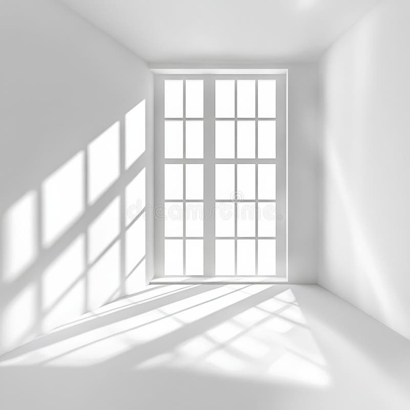 White Room with Window Light and Shadow, Interior, Minimalism Stock ...