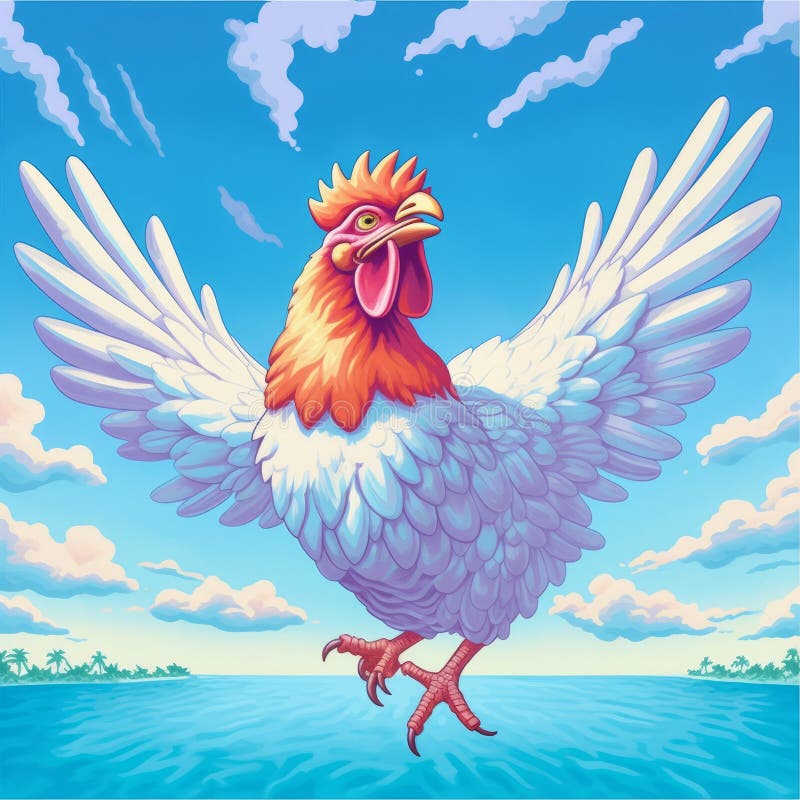 The White Rooster Flies Over Water: Exploring Different Illustration ...